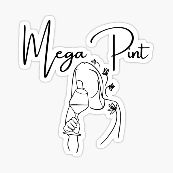 "Mega Pint of Wine" Sticker by HarutoPrints | Redbubble