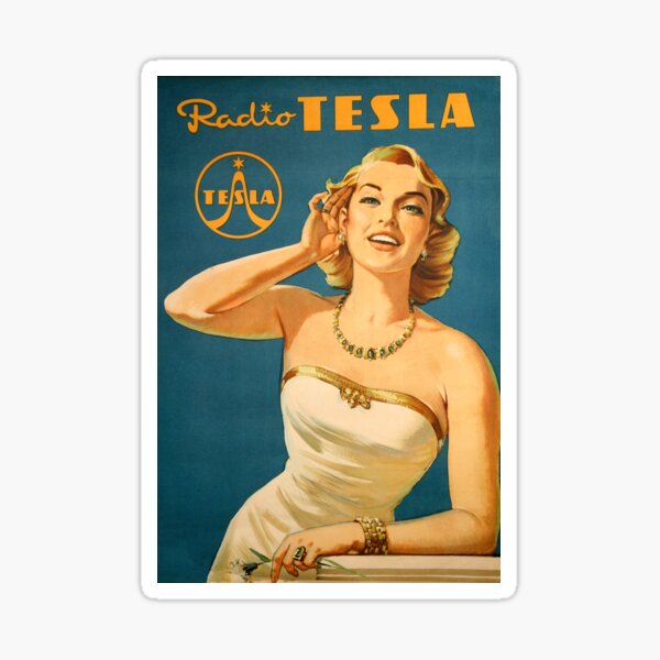 "Tesla Radio Poster" Sticker by Turekart | Redbubble