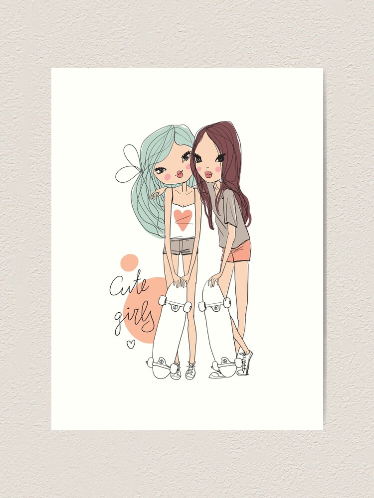 "Cute Girls" Art Print for Sale by traumfaenger | Redbubble