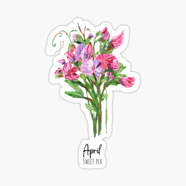 " April Birth Flower Sweetpea" Sticker for Sale by TiffanyRoy | Redbubble