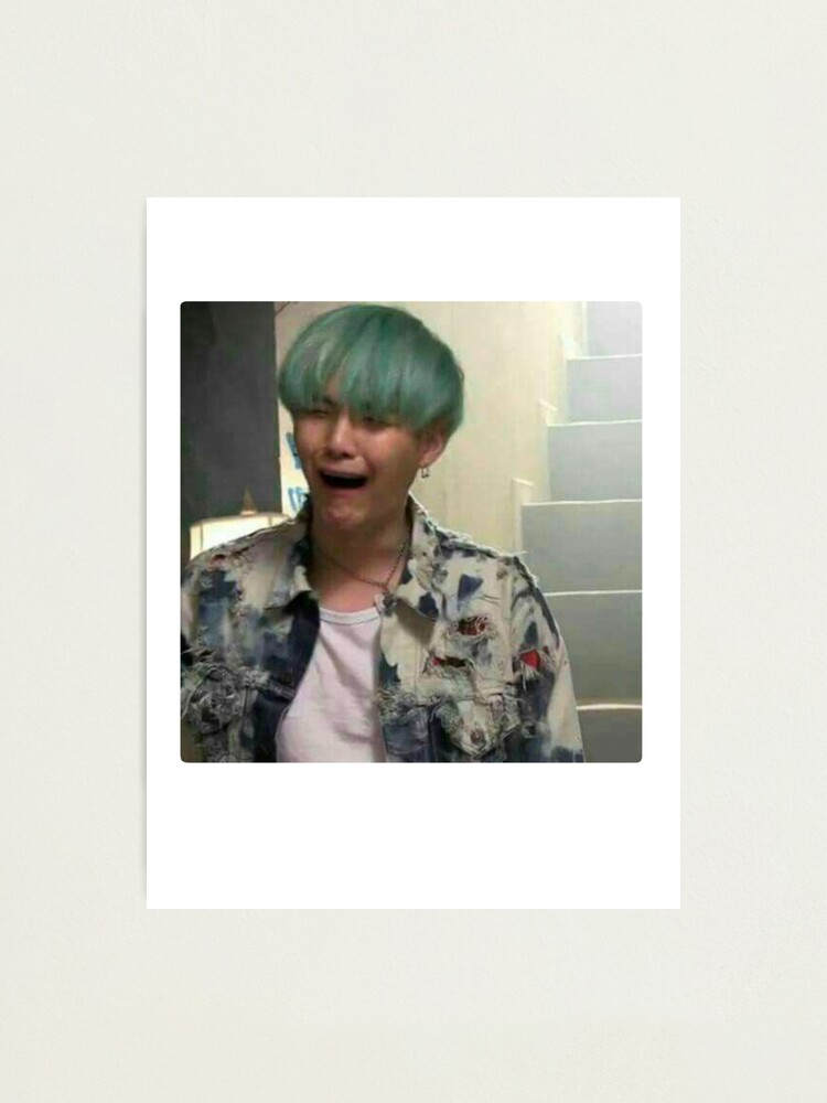 "Suga Crying Meme" Photographic Print for Sale by mrsbangtan | Redbubble