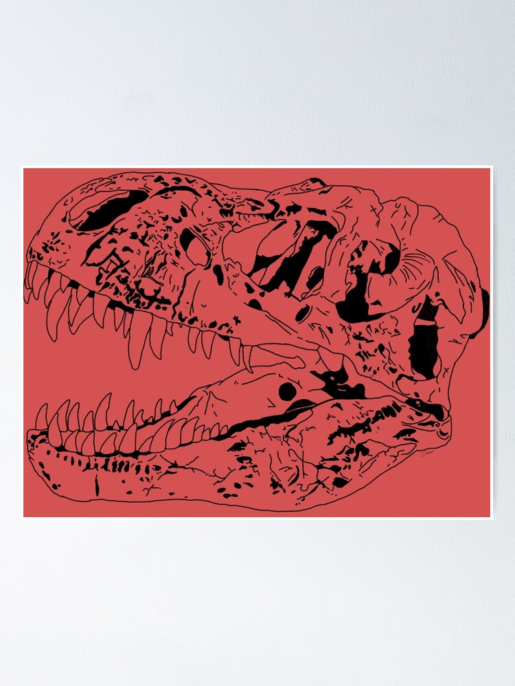 "T-Rex Line Art Realism png Black" Poster for Sale by cass-prinz ...