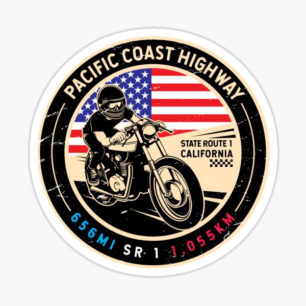 "Pacific Coast Highway | California | Motorcycle" Sticker for Sale by ...