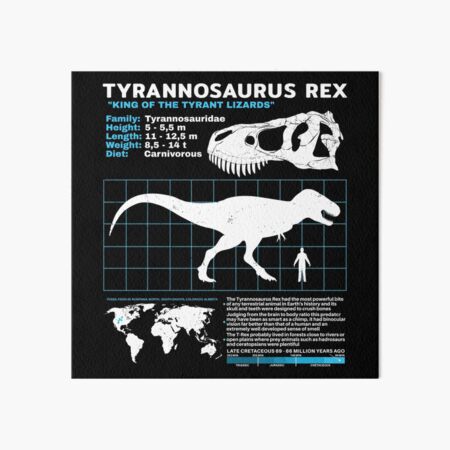 "Tyrannosaurus Rex data sheet" Art Board Print for Sale by ...