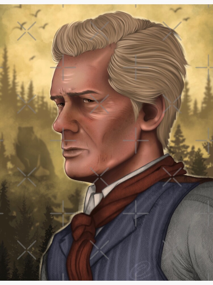 "Hosea Matthews (RDR2)" Sticker by drawsbyemilee | Redbubble