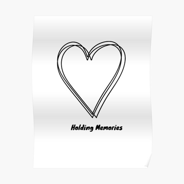 "Cute "Holding Memories" Kawaii Heart Aesthetic Graphic Design" Poster ...