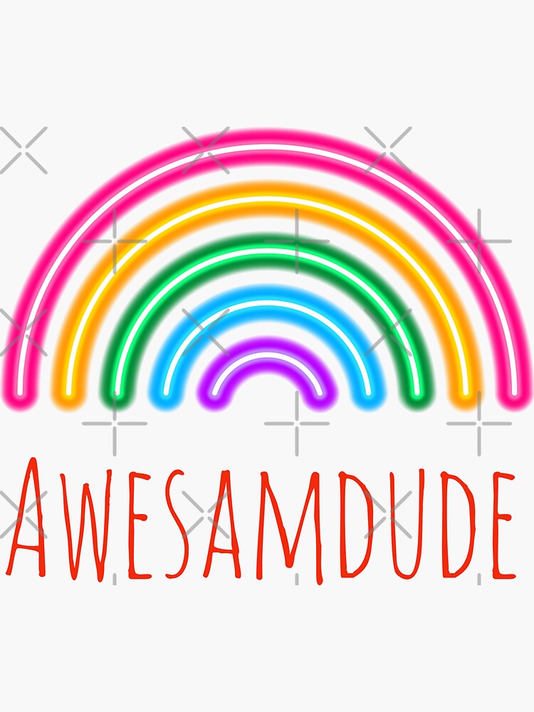 "rainbow awesamdude" Sticker by bestizeyy | Redbubble