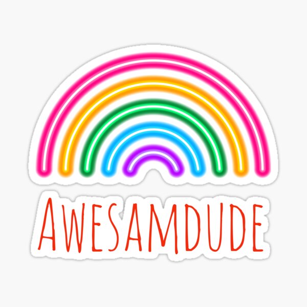 "rainbow awesamdude" Sticker by bestizeyy | Redbubble