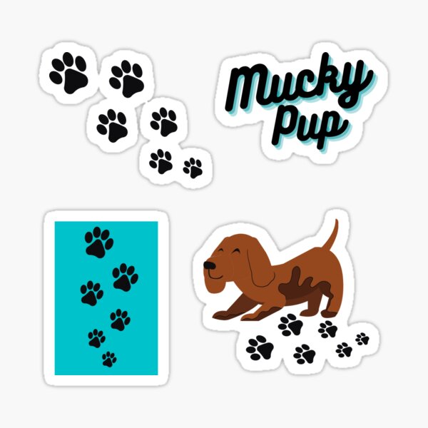 "Mucky Pup" Sticker by Lemonicious | Redbubble