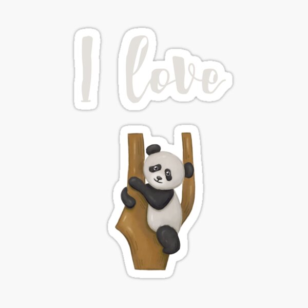 "I love panda design with illustration" Sticker by Krudaya | Redbubble