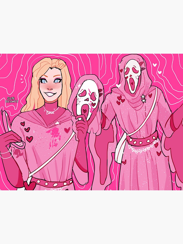 "ghostface pink" Sticker by sunscones | Redbubble