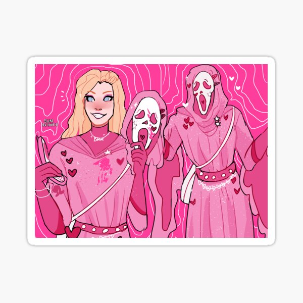 "ghostface pink" Sticker by sunscones | Redbubble
