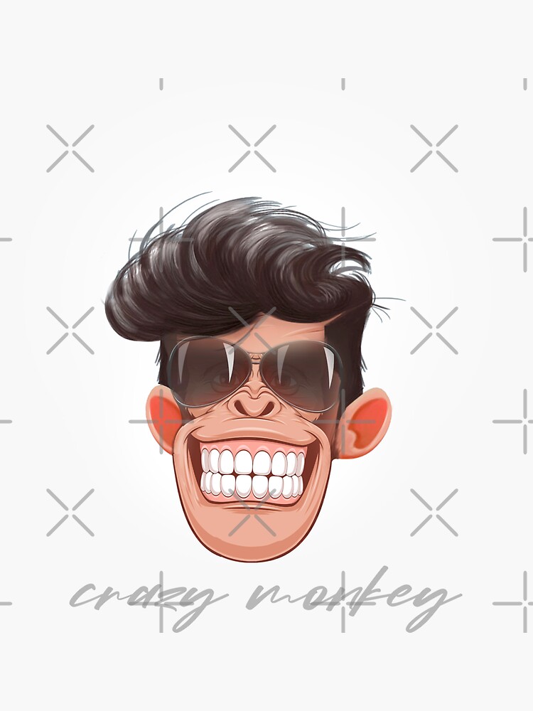 "crazy monkey" Sticker for Sale by Aidaros | Redbubble