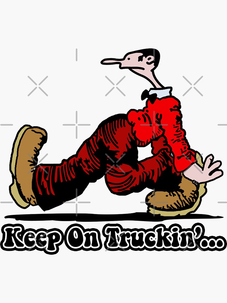 "Keep on truckin' red" Sticker by wadiishop | Redbubble