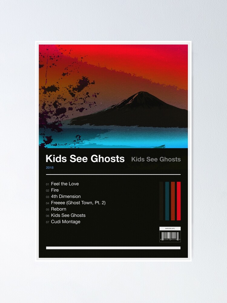 "Kids See Ghosts Tracklist (Inverted)" Poster by TOURETTESBOYLOL ...
