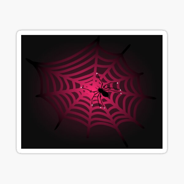 "Pink glowing spider web " Sticker for Sale by QuantumView | Redbubble
