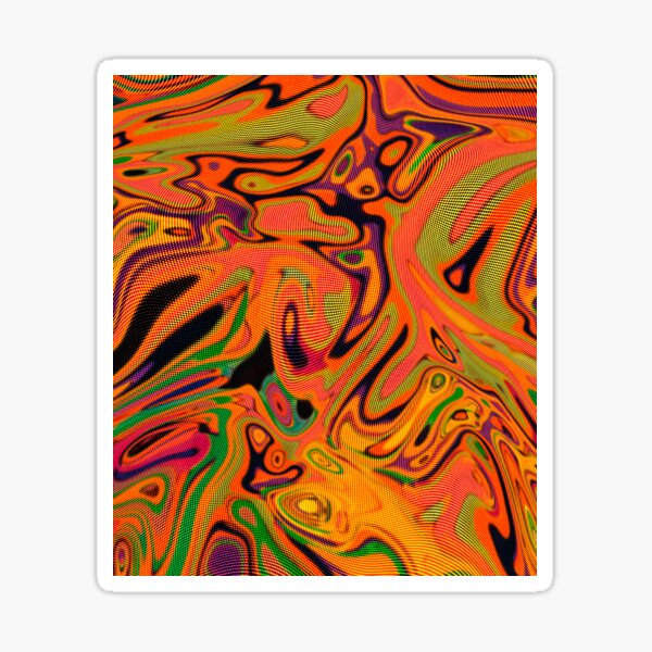 "orange colorful Liquid texture abstract paint " Sticker by Trendykit ...