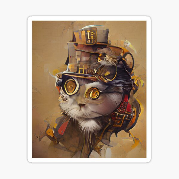 "Cyberpunk Cybercat" Sticker by InkIndium | Redbubble