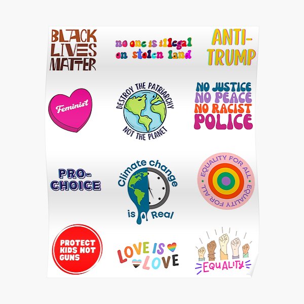 "Liberal Starter stickerpack" Poster for Sale by SkiniB | Redbubble