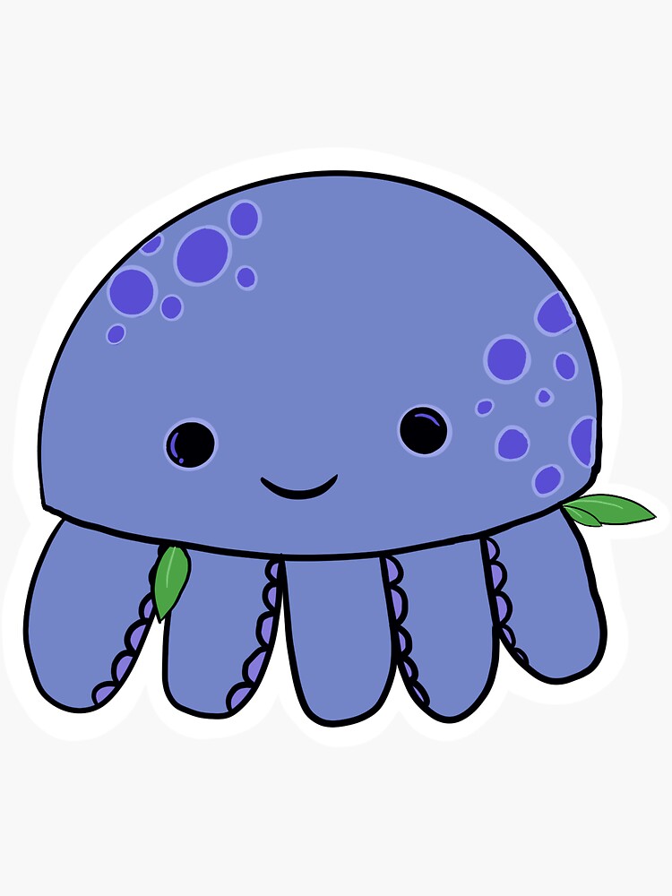 "Blueberry octopus" Sticker by wisewaves | Redbubble