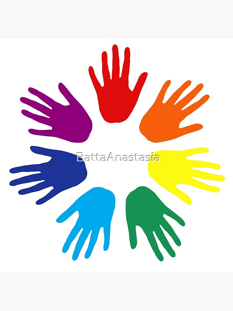 "Rainbow hands" Poster for Sale by BattaAnastasia | Redbubble