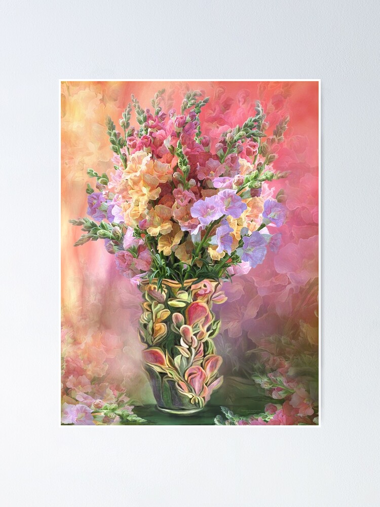 "Snapdragons In Snapdragon Vase" Poster by carolcavalaris | Redbubble