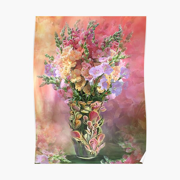 "Snapdragons In Snapdragon Vase" Poster by carolcavalaris | Redbubble