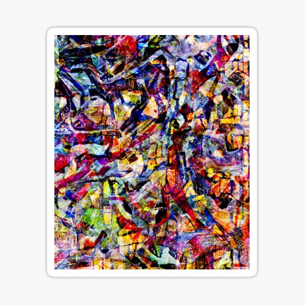 "Urban Clutter cubism abstract art" Sticker by Warjoke | Redbubble