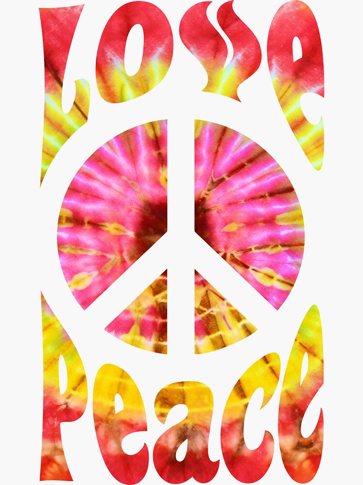 "Peace Sign Love vintage 90S 60S 70S Tie Dye Hippie" Sticker by ...