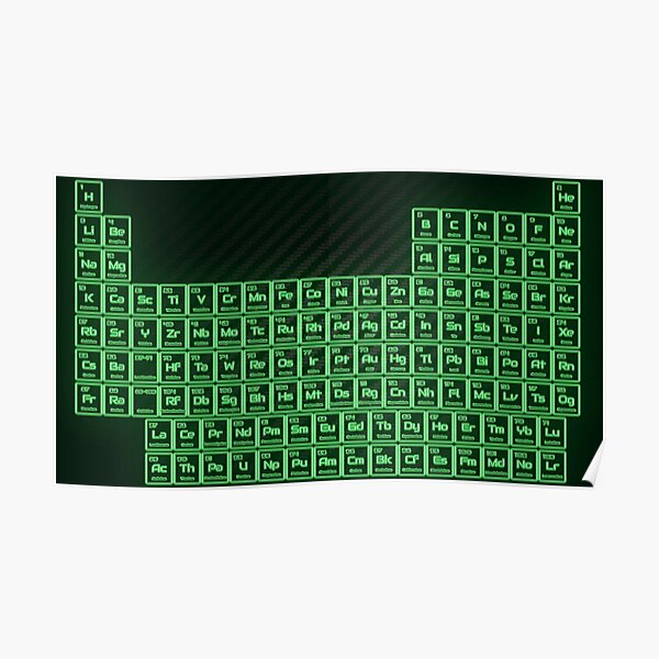 "Green Glow Tube Periodic Table" Poster for Sale by sciencenotes ...