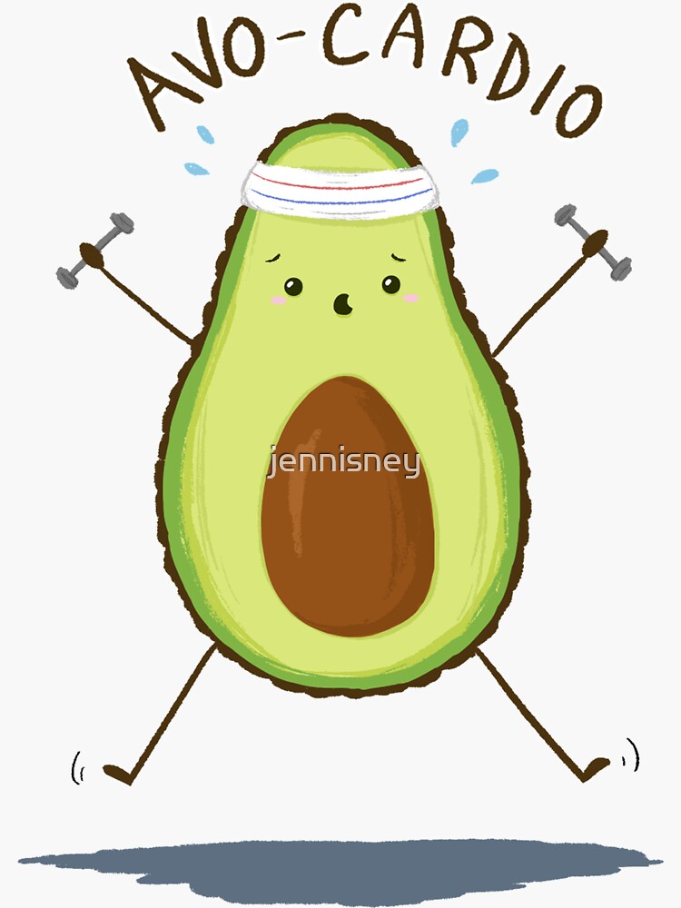 "Avo-Cardio" Sticker for Sale by jennisney | Redbubble