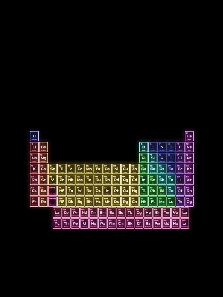 "Rainbow Neon Glow Periodic Table" A-Line Dress for Sale by ...