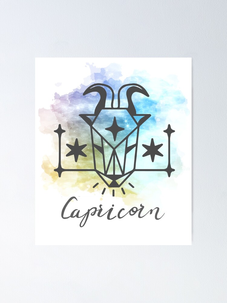 "Capricorn, watercolor, star sign, zodiac sign, watercolour background ...