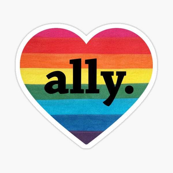 "Pride Stickers Rainbow Heart Ally LGBT Support Laptop Hydro Sticker ...