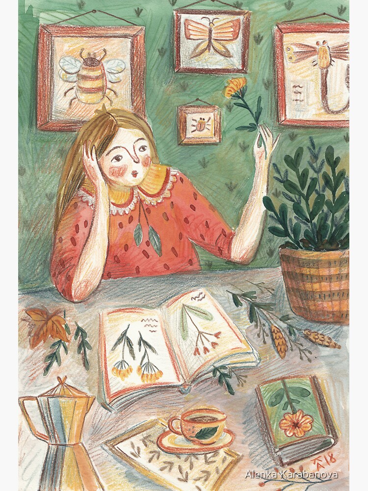 Pegatina for Sale con la obra «Herbario. Ilustración acuarela» de ...