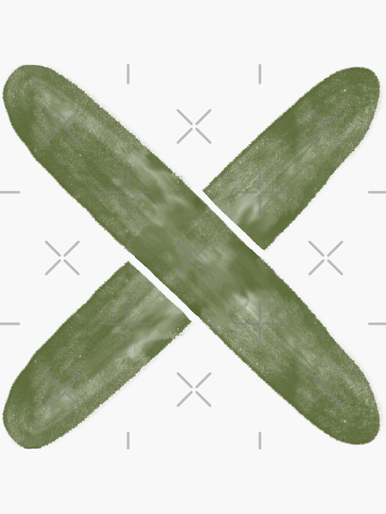 "Watercolour textured Green Cross" Sticker by FrancesPoff | Redbubble