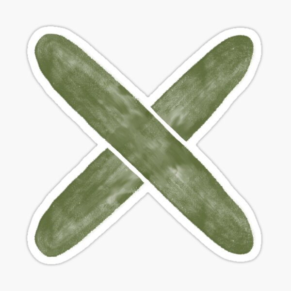 "Watercolour textured Green Cross" Sticker by FrancesPoff | Redbubble