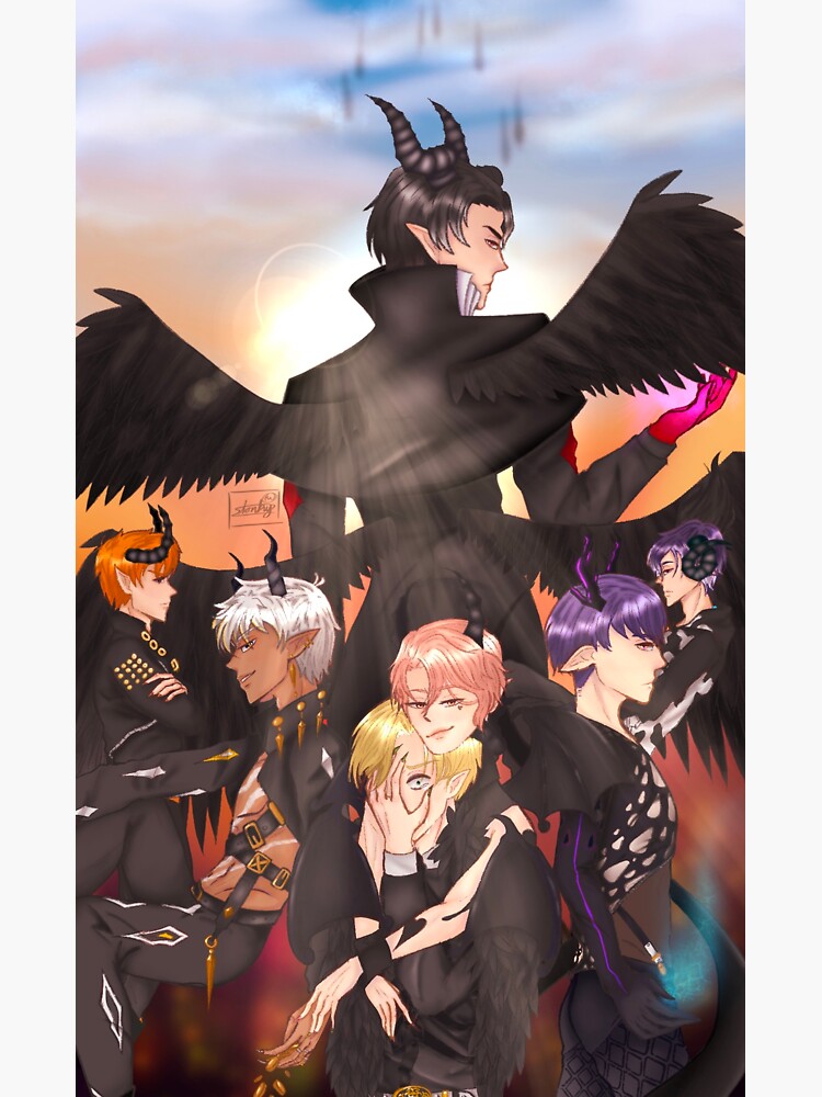 "Obey Me! SWD Demon Brothers Artwork" Sticker by stonkystore | Redbubble