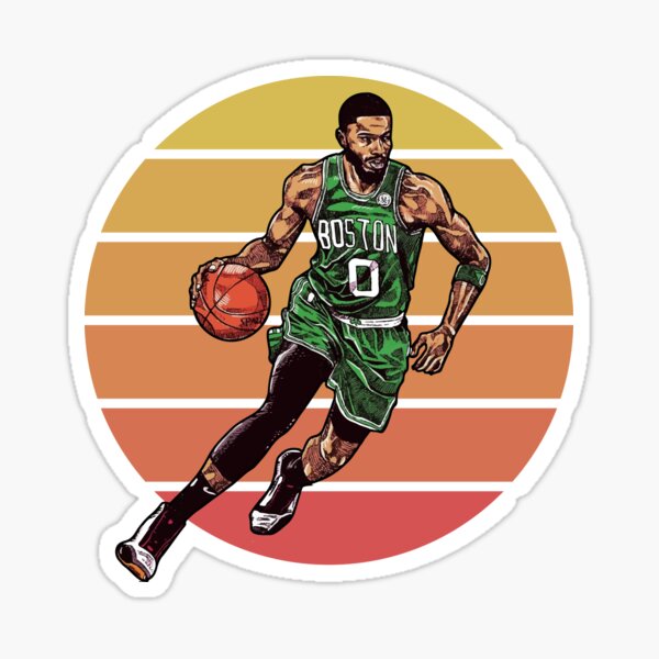 "Jason Tatum Retro Sunset Illustration" Sticker by COURT-VISION | Redbubble