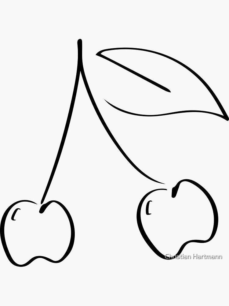 "Cherry Line Art - Minimalist" Sticker for Sale by Zcared | Redbubble