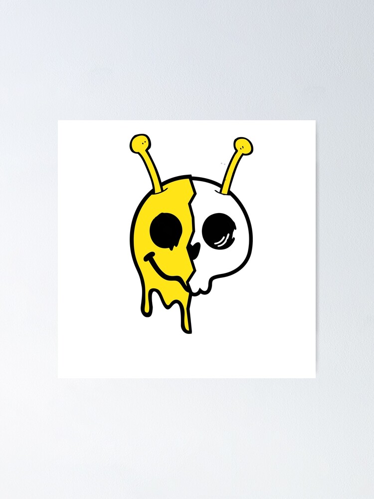 "Alien Melting Smiley Face " Poster for Sale by MamaNeeaDesigns | Redbubble