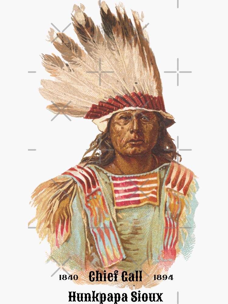 "Chief Gall Hunkpapa Sioux Vintage Allen & Ginter by heringa" Sticker ...