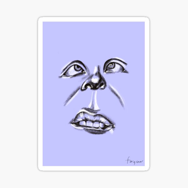 "Facial expression" Sticker by farqty | Redbubble