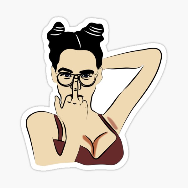 My Middle Finger Salutes You Artwork Sticker By Sancarartprints