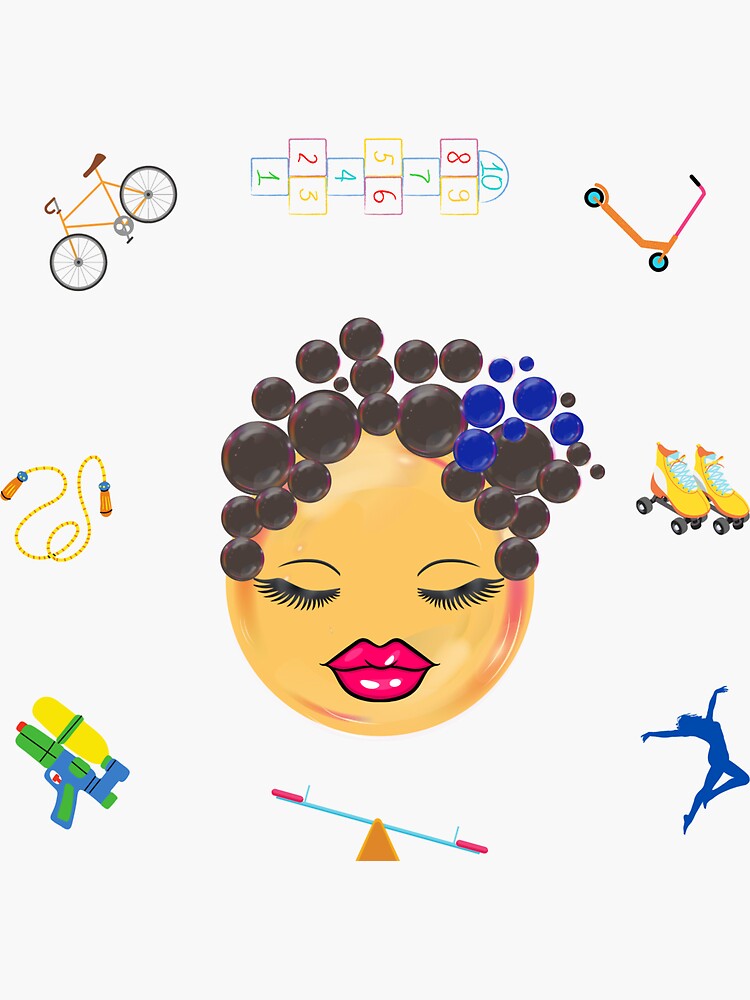 "Mela Bubble (Fro)" Sticker for Sale by Monovida | Redbubble