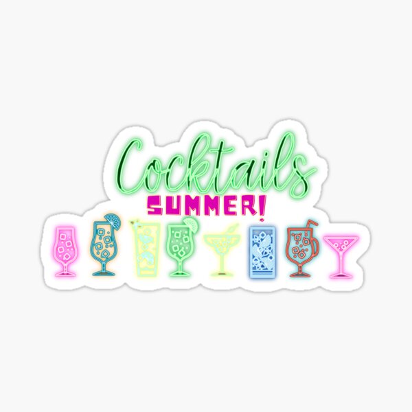 "Cocktail summer | summer time | Fun time" Sticker by OceanLustStore ...