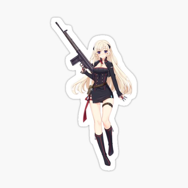"Anime Girl With Gun" Sticker by Topssimo | Redbubble