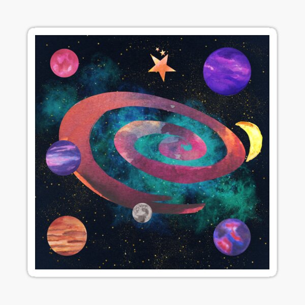 "Space Planets Universe" Sticker by Webby-Creations | Redbubble