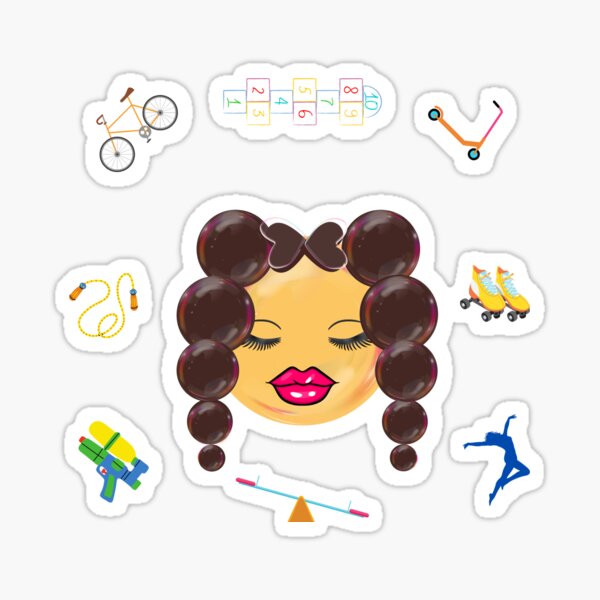 "Mela Bubble (Ponytails)" Sticker by Monovida | Redbubble