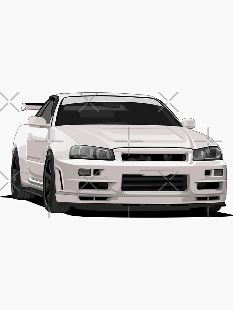 "Skyline R34 Godzilla" Sticker by Casparbuisness | Redbubble